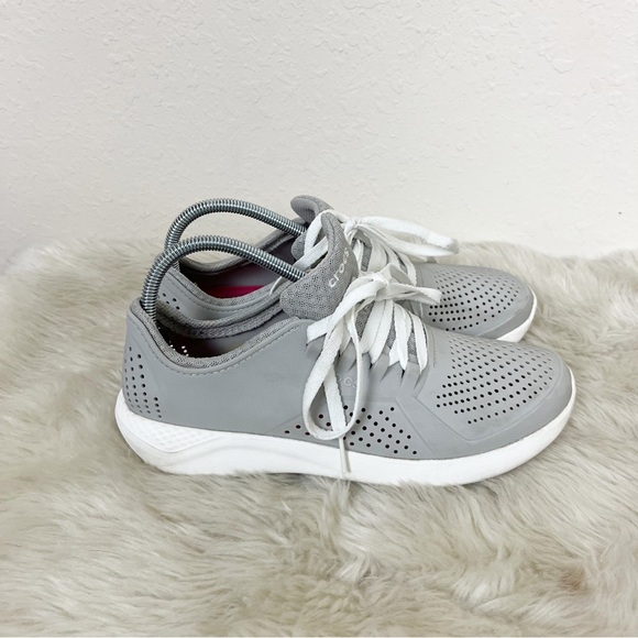 CROCS | Shoes | Crocs Literide Pacer Gray Lace Up Shoes Size | Poshmark